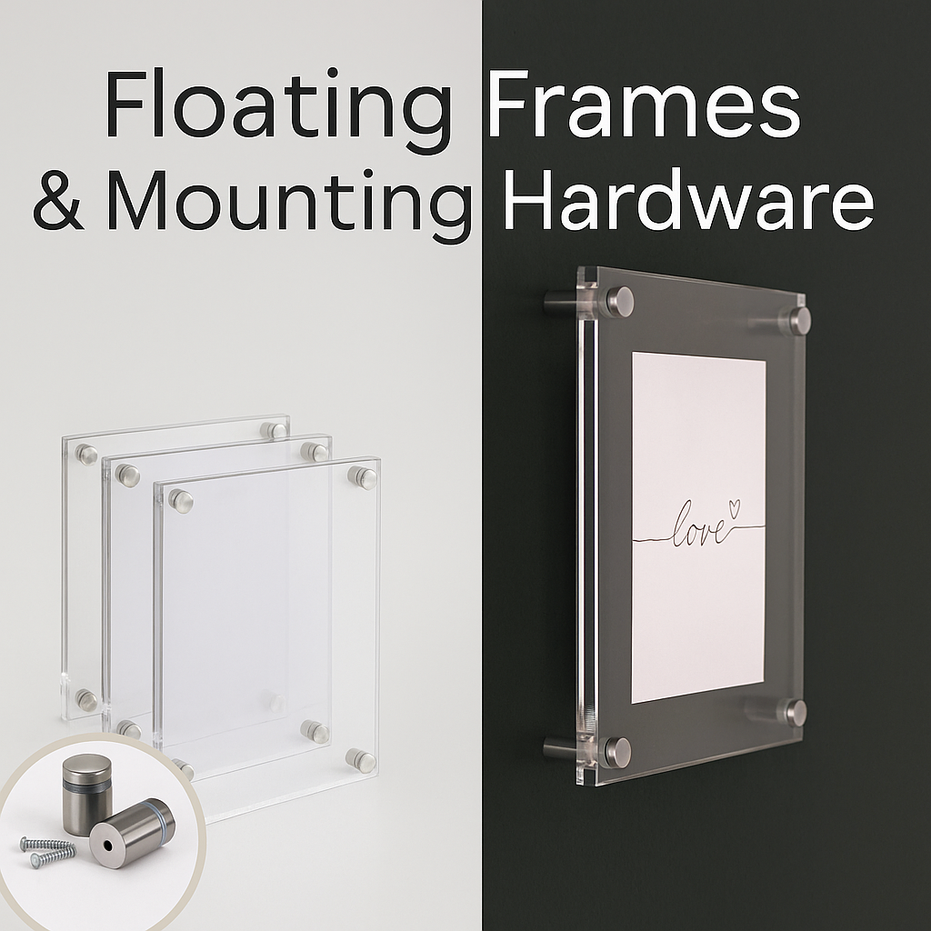 Floating Acrylic Frames & Wall Mount Hardware | LaserBloom Studios