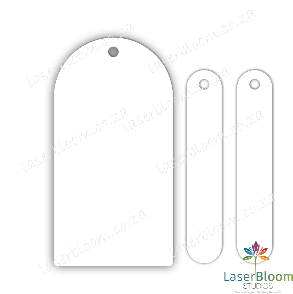Sublimation MDF Arch Tags - Set of 10 – LaserBloom Studios