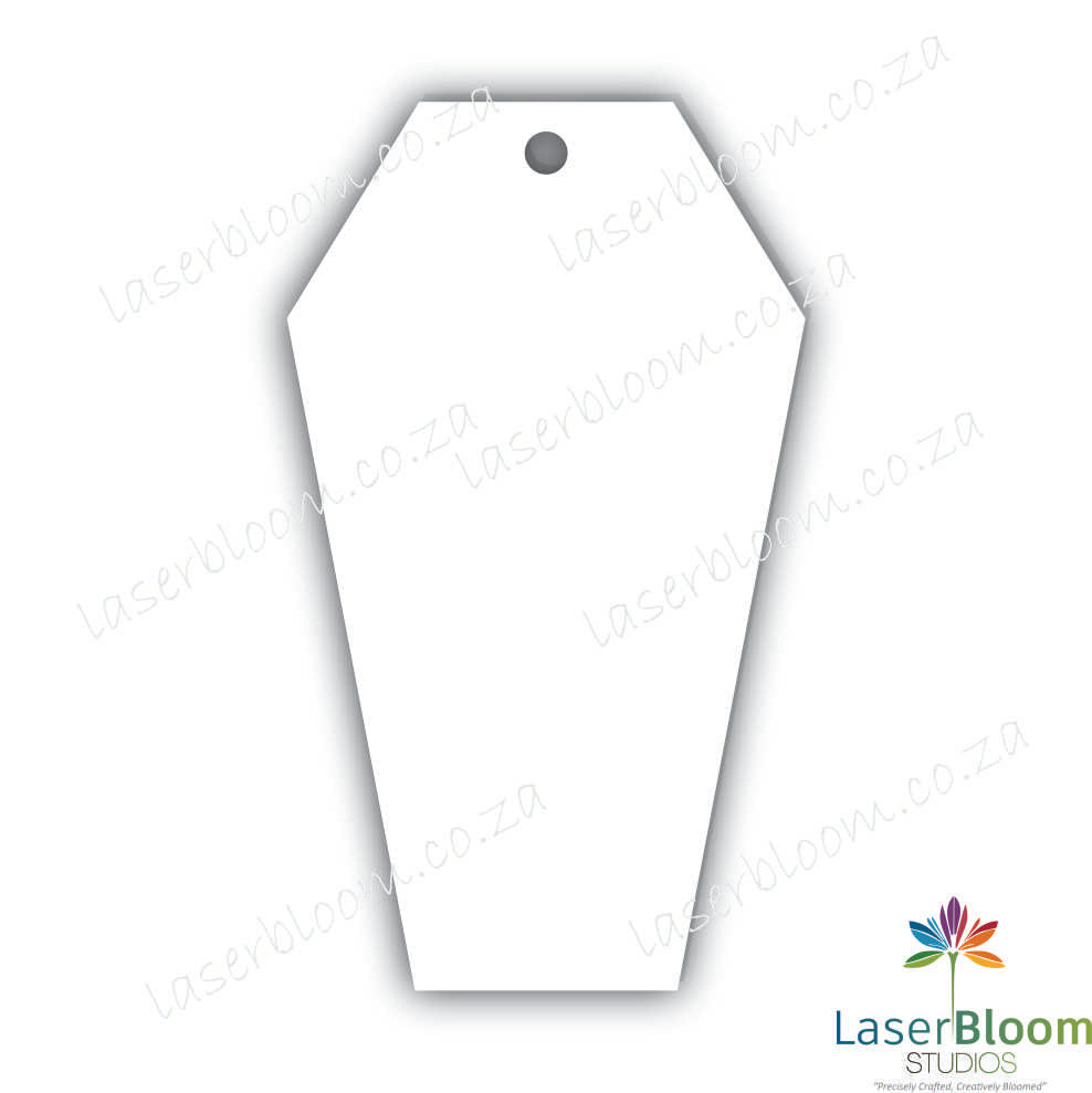 Coffin Double-Sided Sublimation Acrylic Blank - 3mm White Gloss | Set ...