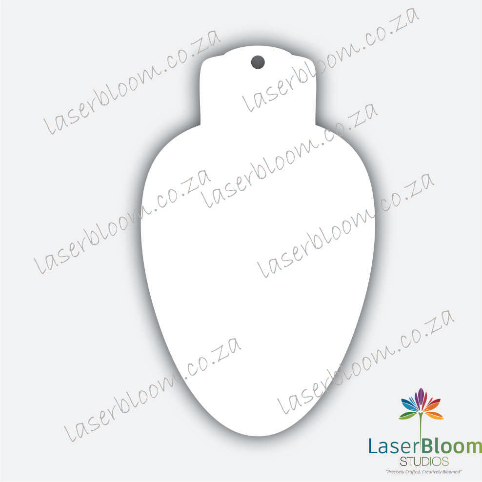 Christmas Light Bulb Double-Sided Sublimation Acrylic Blank - 3mm Whit ...