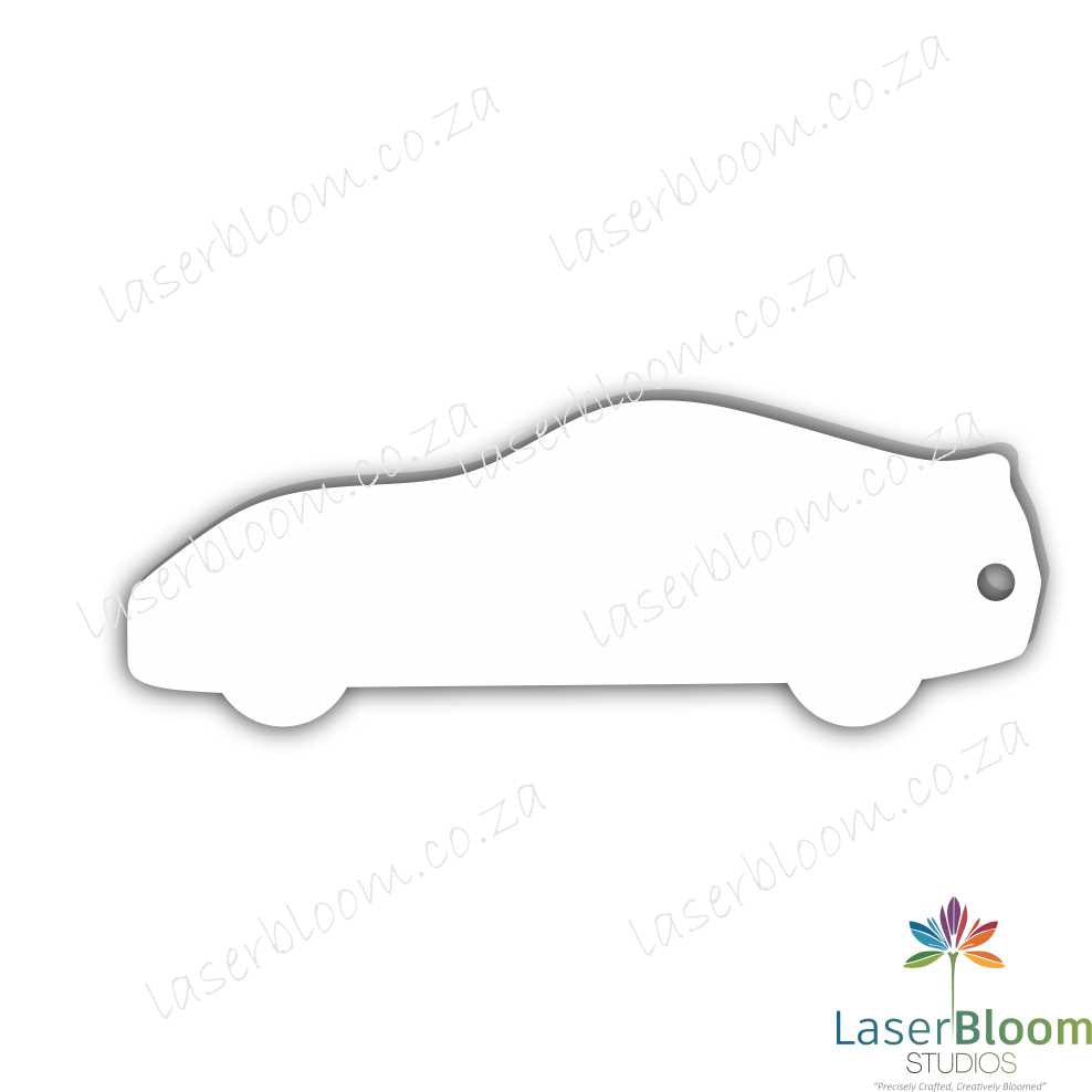 Sports Car Double-Sided Sublimation Acrylic Blank - 3mm White Gloss ...